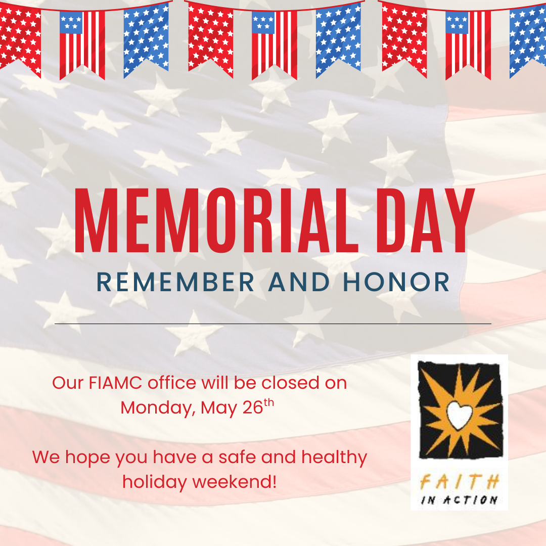 FIAMC Office Closed for Memorial Day | Faith in Action of Marathon County